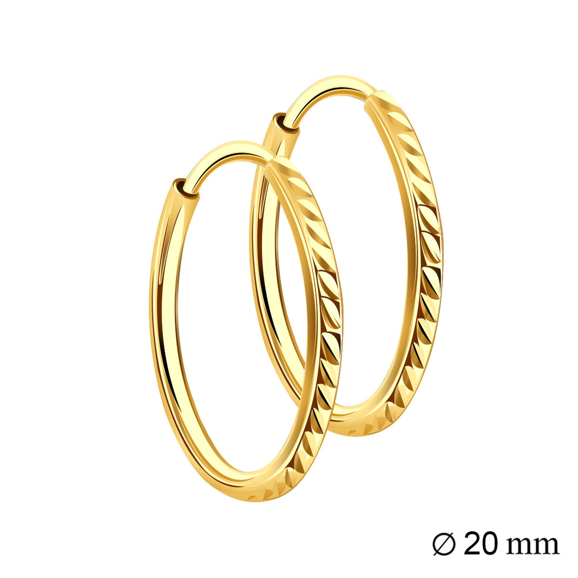 Серьги конго, желтое золото, 585 проба