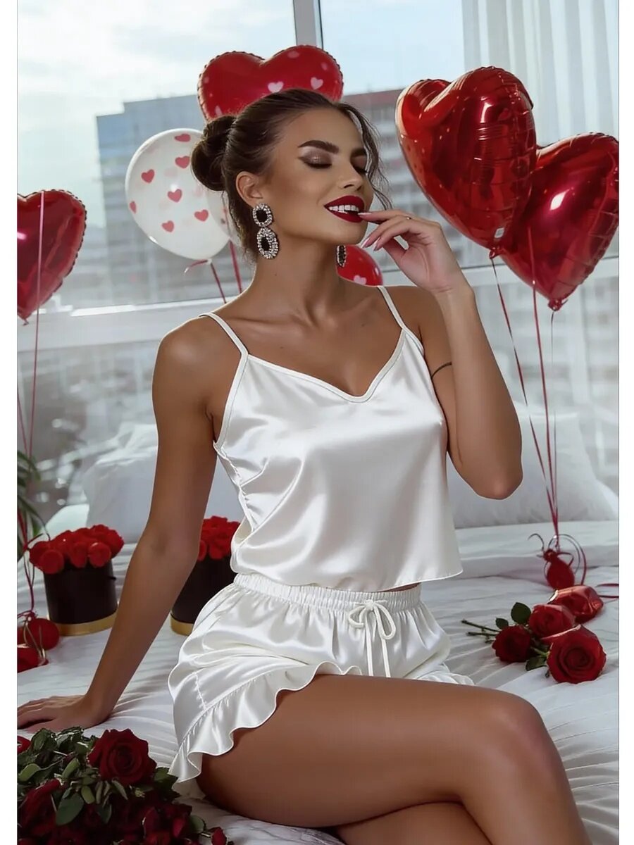 Пижама CALLFIRE сексуальный шелковый комплект 3 в 1 с халатом кимоно макси, топом и шортами