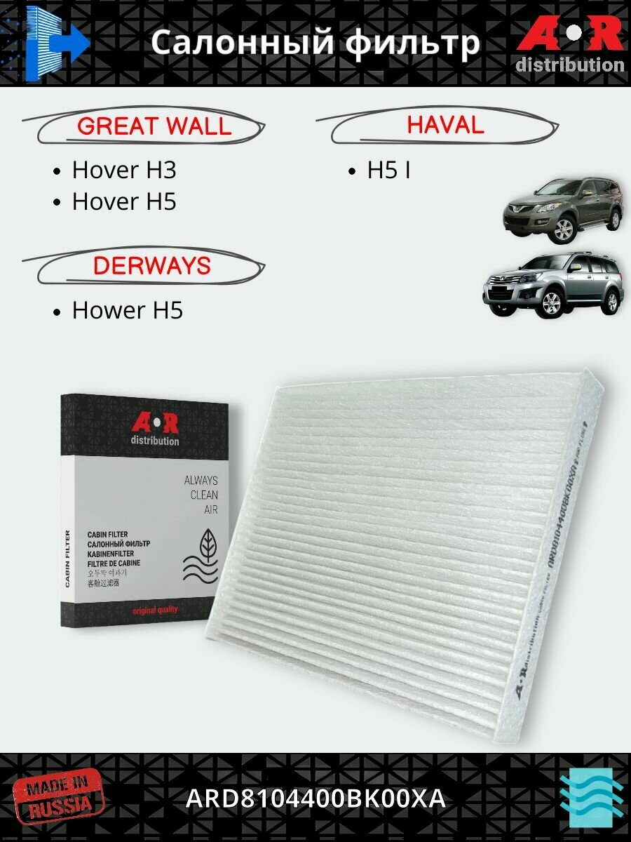 Салонный фильтр Great Wall Hover H3, Hover H5; HAVAL H5 II; DERWAYS Hower H5 / 8104400BK00XA