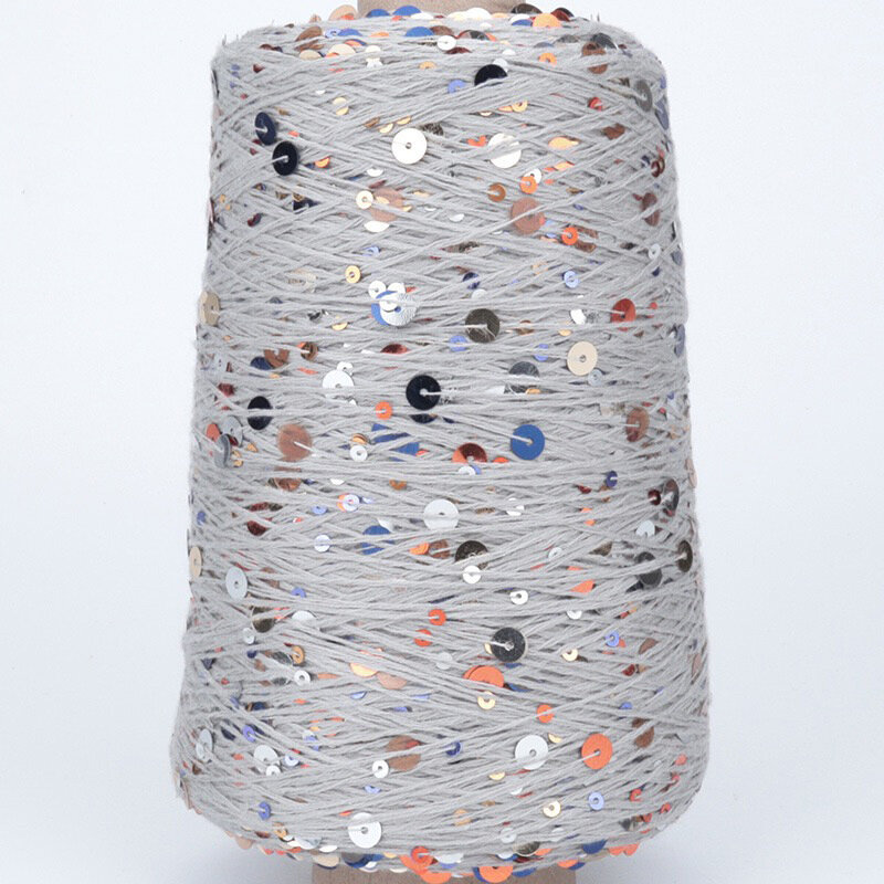 Хлопковая пряжа с пайетками и крупными и мелкими бусинами 3+6, пряжа ручной работы, декоративная пряжа, оптовая продажа с фабрики, пряжа в мотках, трансграничная торговля.