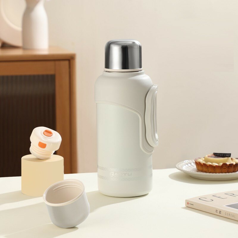 Термокружка из нержавеющей стали 304 с большим объемом и функцией разделения чая и воды, большой термос для путешествий на автомобиле, портативная бутылка для воды для использования на открытом воздухе.