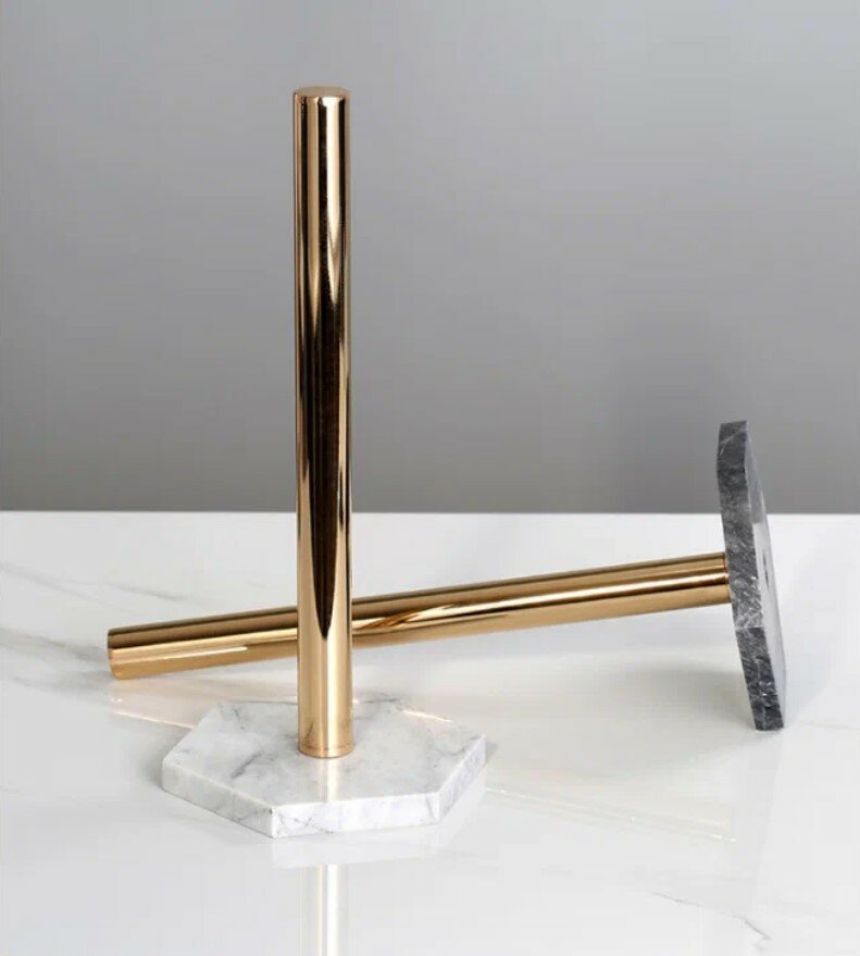 Держатель кухонный для бумажный полотенец из нержавеющего металла, идеально впишется в любой интерьер под мрамор