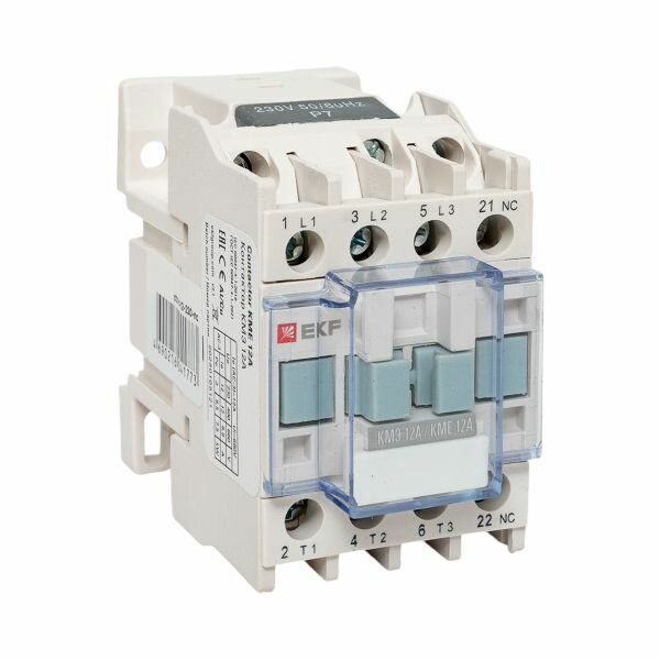 Контактор КМЭ 12А кат. 220В AC 1НЗ, EKF CTR-S-12-220-NC (1 шт.)