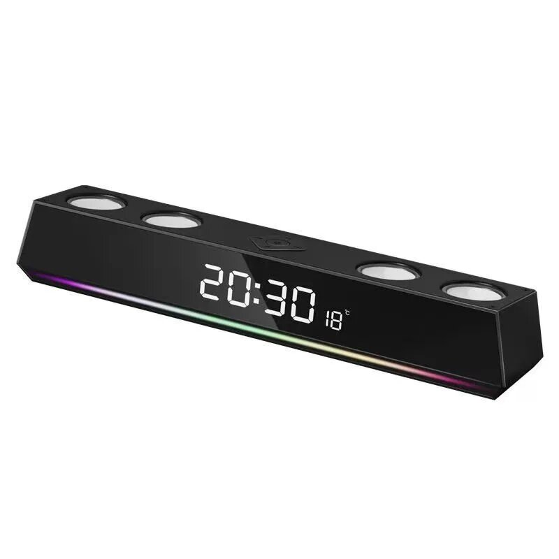 Компьютерная акустика саундбар 18 Вт, Bluetooth, RGB-подсветка, черный — фото 1