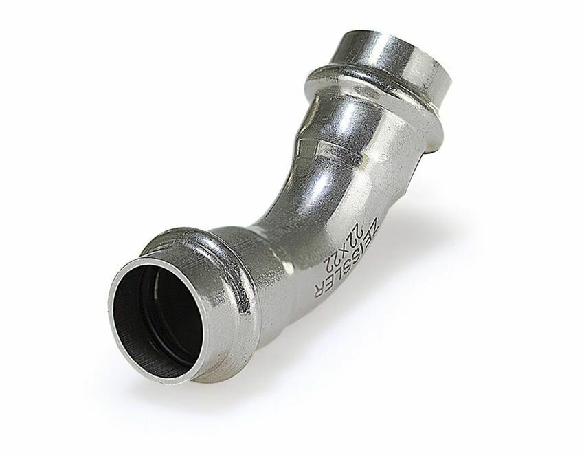 Двухраструбный пресс-угольник 45 из нержавеющей стали 22*22 TIM