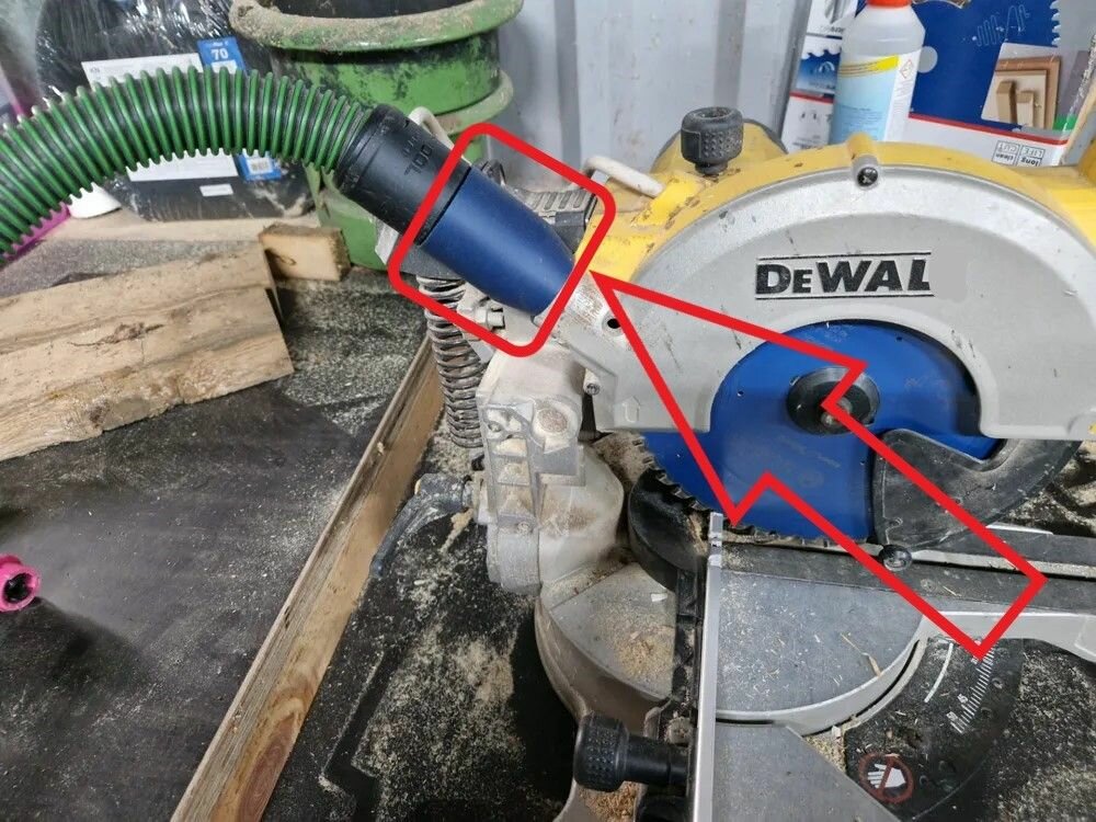 Пылеотвод пилы DeWalt к Festooi