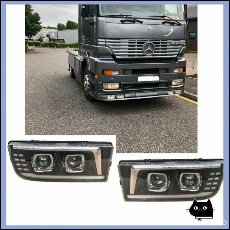 Фары автомобильные, 2 шт, арт. 1-Подходит для фар Mercedes-Benz MP1 AXOR ACTROS со светодиодными линзами и модифицированной линзой