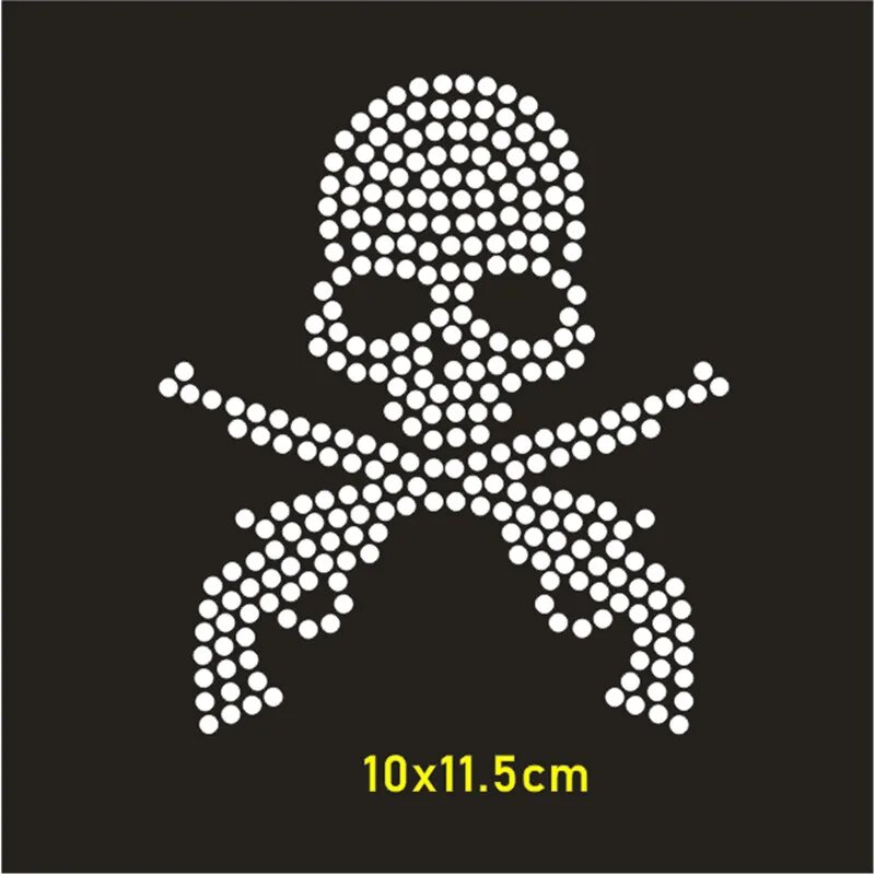 Стразы "Череп", DMC, индивидуальное изготовление Черный, черный никель