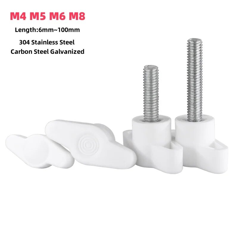 Белые винты с Т-образной ручкой M4 M5 M6 M8 нержавеющая M8 (Head 36mm)-5pcs, Steel zinc plated, 12mm