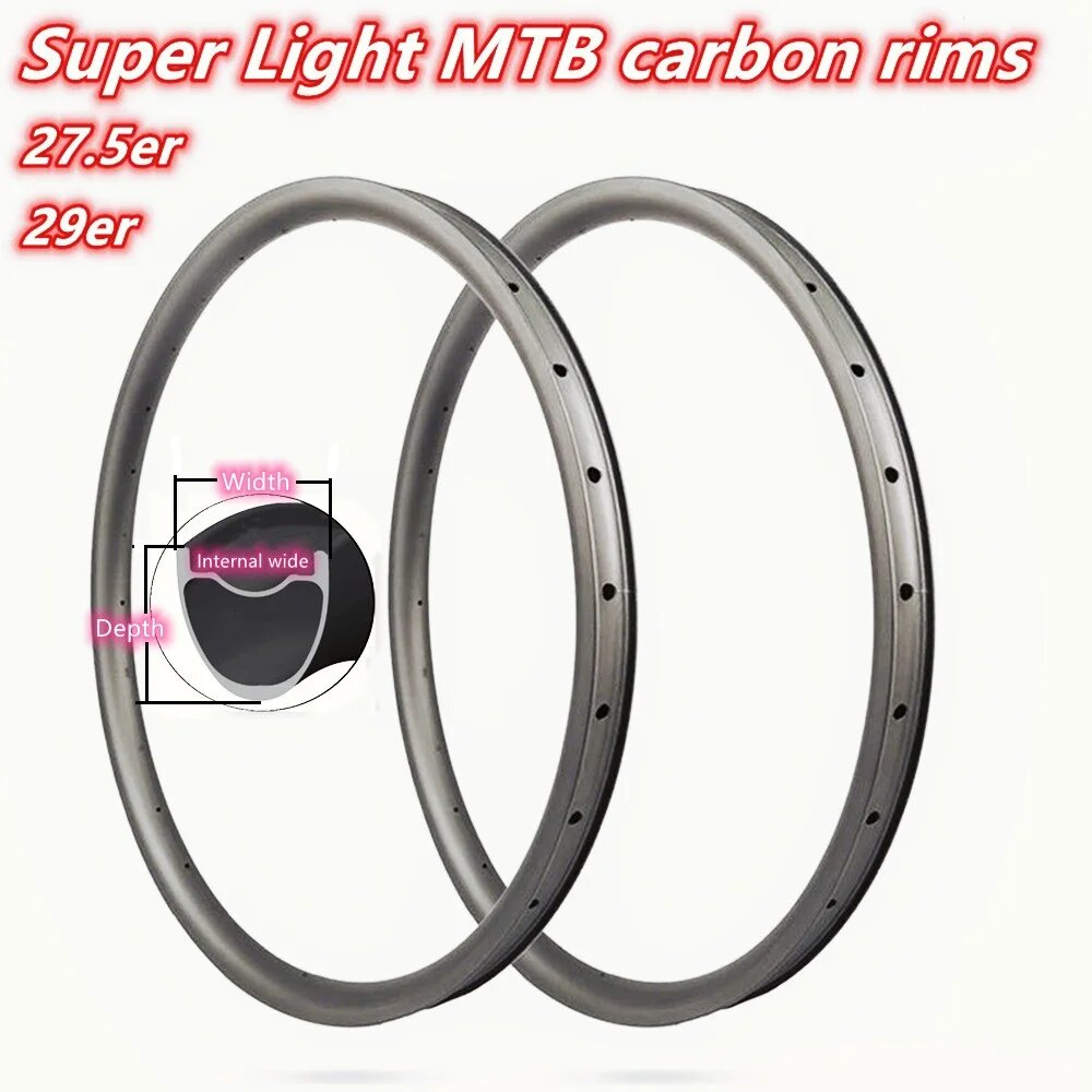 Карбоновые диски MTB 27.5", 29", 255г 28 Holes, Symmetric, 27.5er 25x30