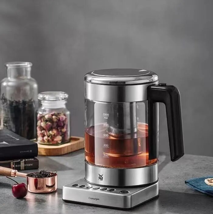 Электрический чайник Электрочайник Kitchen mini Vario, серебристый, 1 литр, серебристый