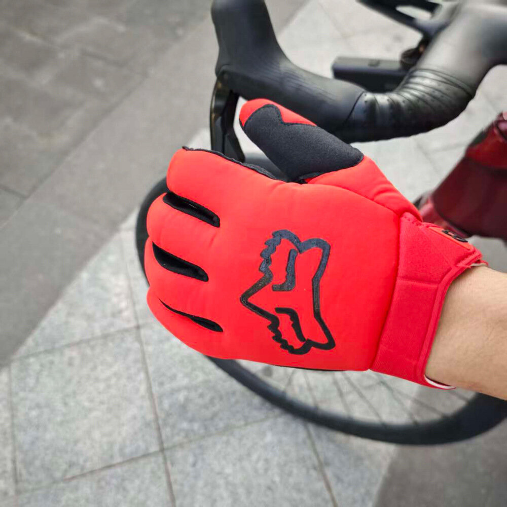 Велосипедные перчатки Fox для езды на мотоцикле по бездорожью, нескользящие, с флисовой подкладкой, теплые, морозостойкие и износостойкие.