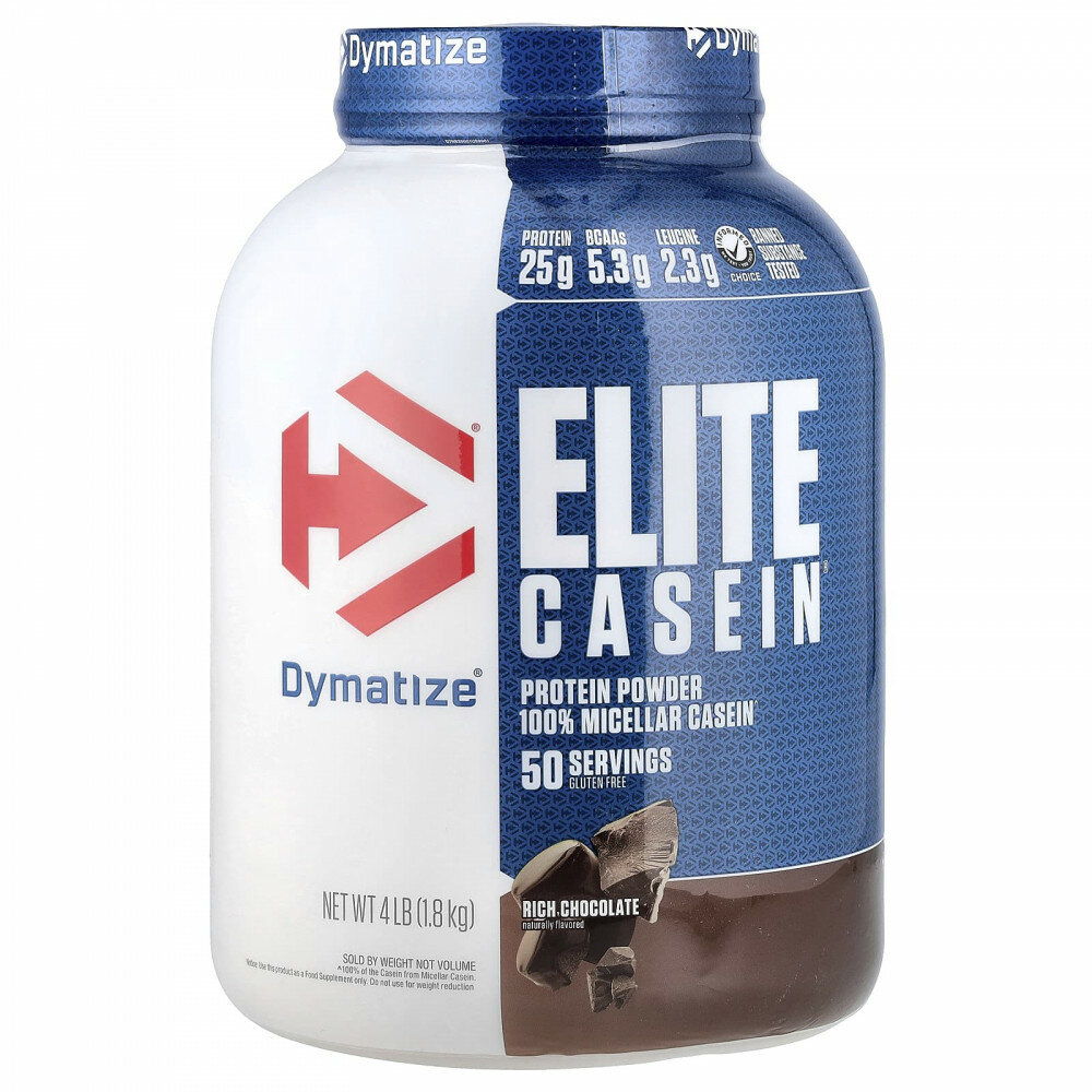 Dymatize, Elite Casein®, насыщенный шоколад, 1,8 кг (4 фунта)