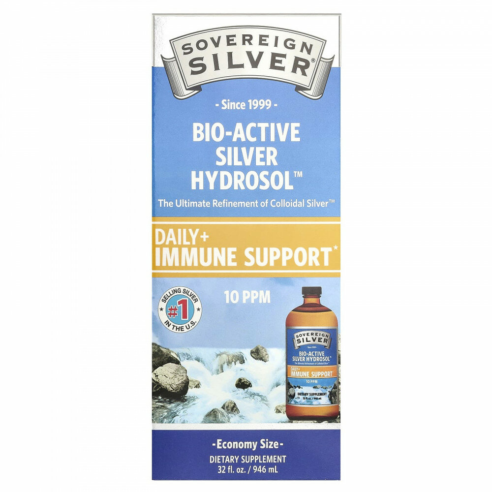 Sovereign Silver, Bio-Active Silver Hydrosol™, 10 част./млн, 946 мл (32 жидк. унции)