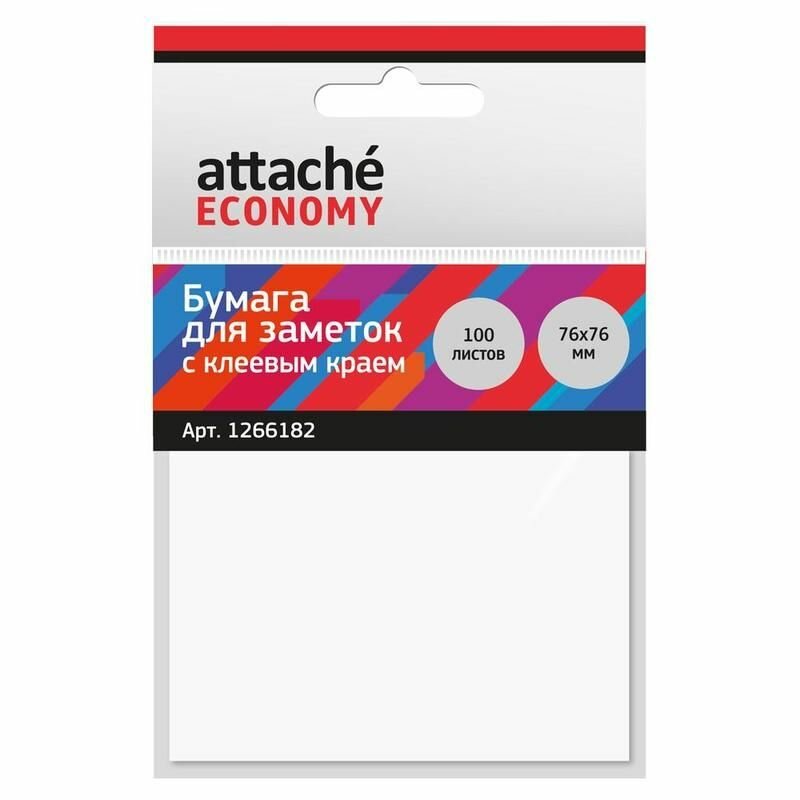 Блок самоклеящийся Attache 76*76мм. 100л, белый (1266182)