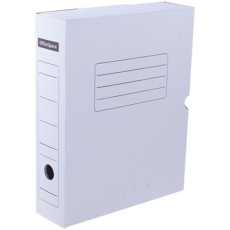 Короб архивный 7,5см. OfficeSpace с клапаном, белый (158553/A-GBL75C_371)