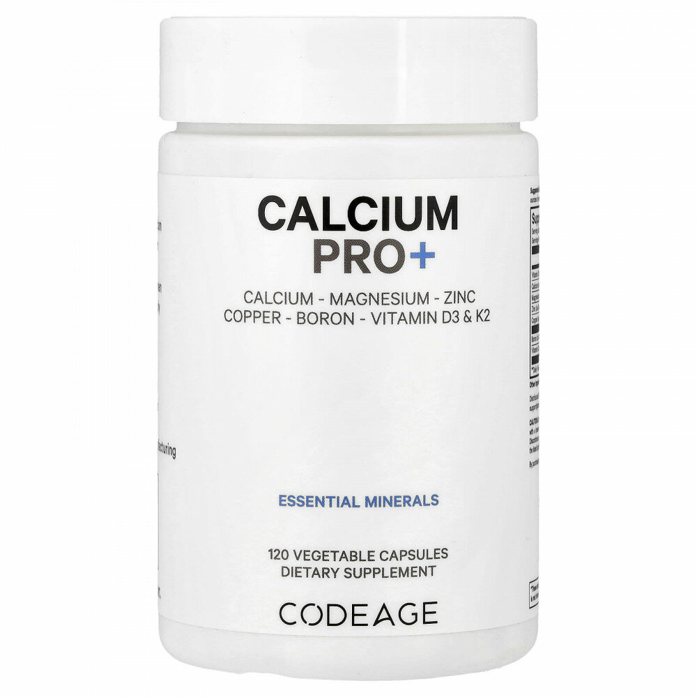 Codeage, Calcium Pro +, 120 растительных капсул
