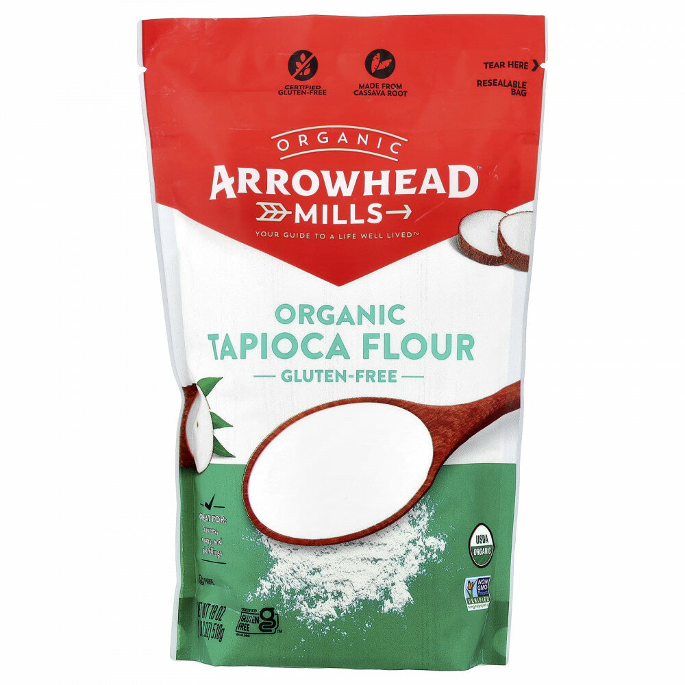 Arrowhead Mills, органическая мука из тапиоки, без глютена, 510 г (18 унций)
