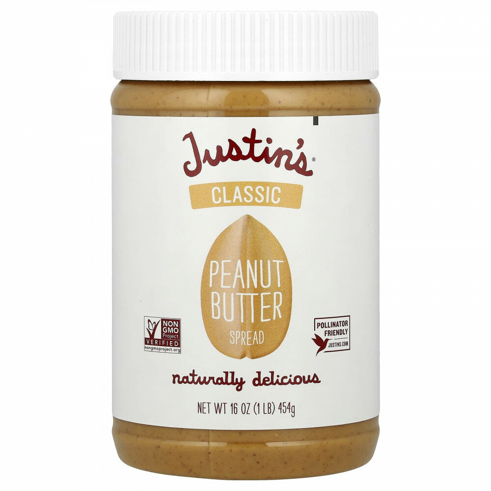 Justin's Nut Butter, Классическое арахисовое масло, 16 унций (454 г)