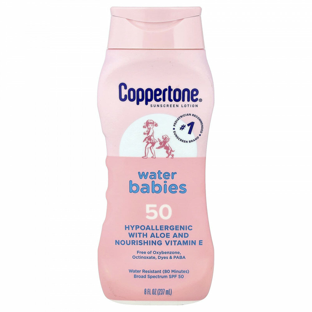 Coppertone, Солнцезащитный лосьон, Water Babies, SPF 50, 237 мл (8 жидк. унц.)
