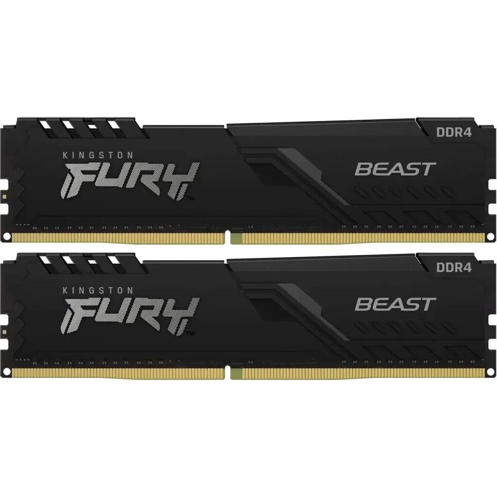 Оперативная память Kingston Fury Beast Black KF432C16BB1K2/32WP DDR4 - 2x 16ГБ 3200МГц, DIMM, Ret