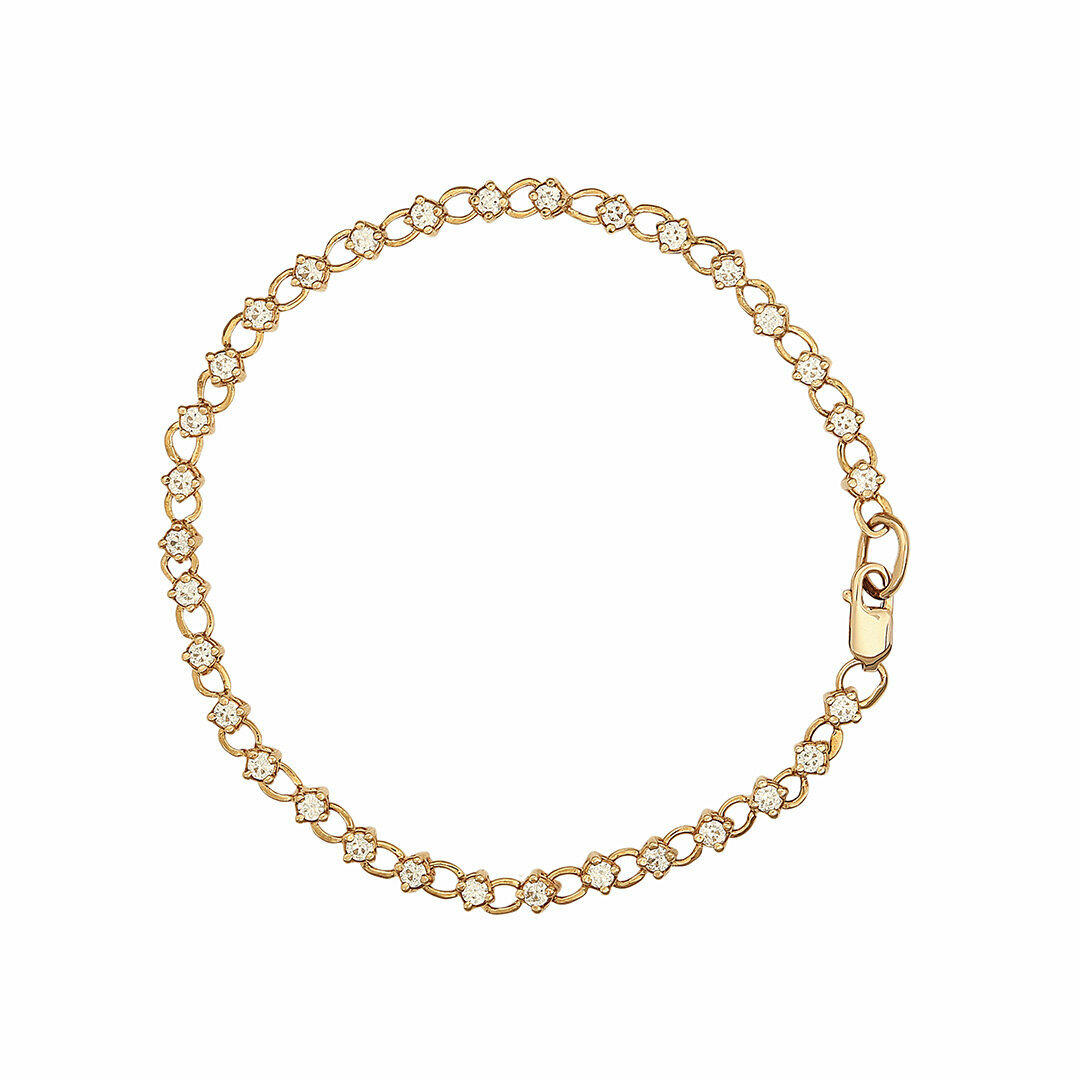 Браслет, красное золото, 585 проба, бриллиант