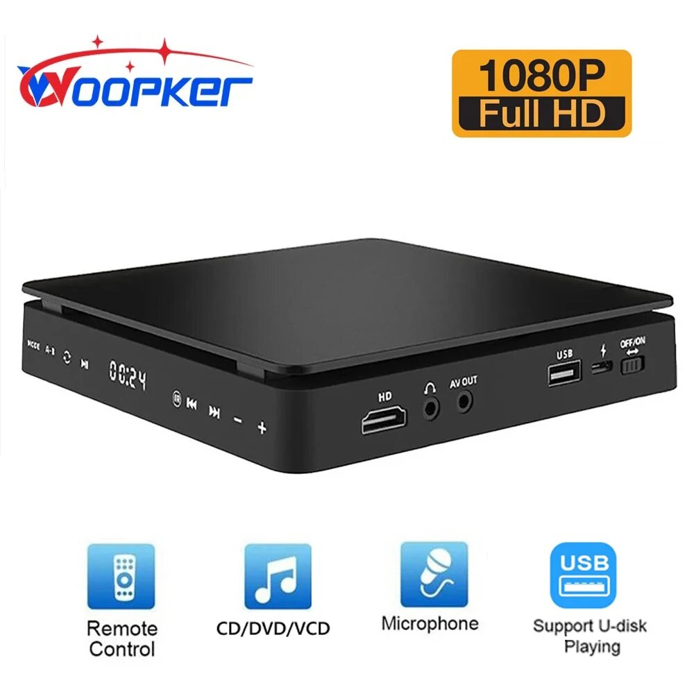 Woopker KC-708 DVD-плеер портативный, European plug