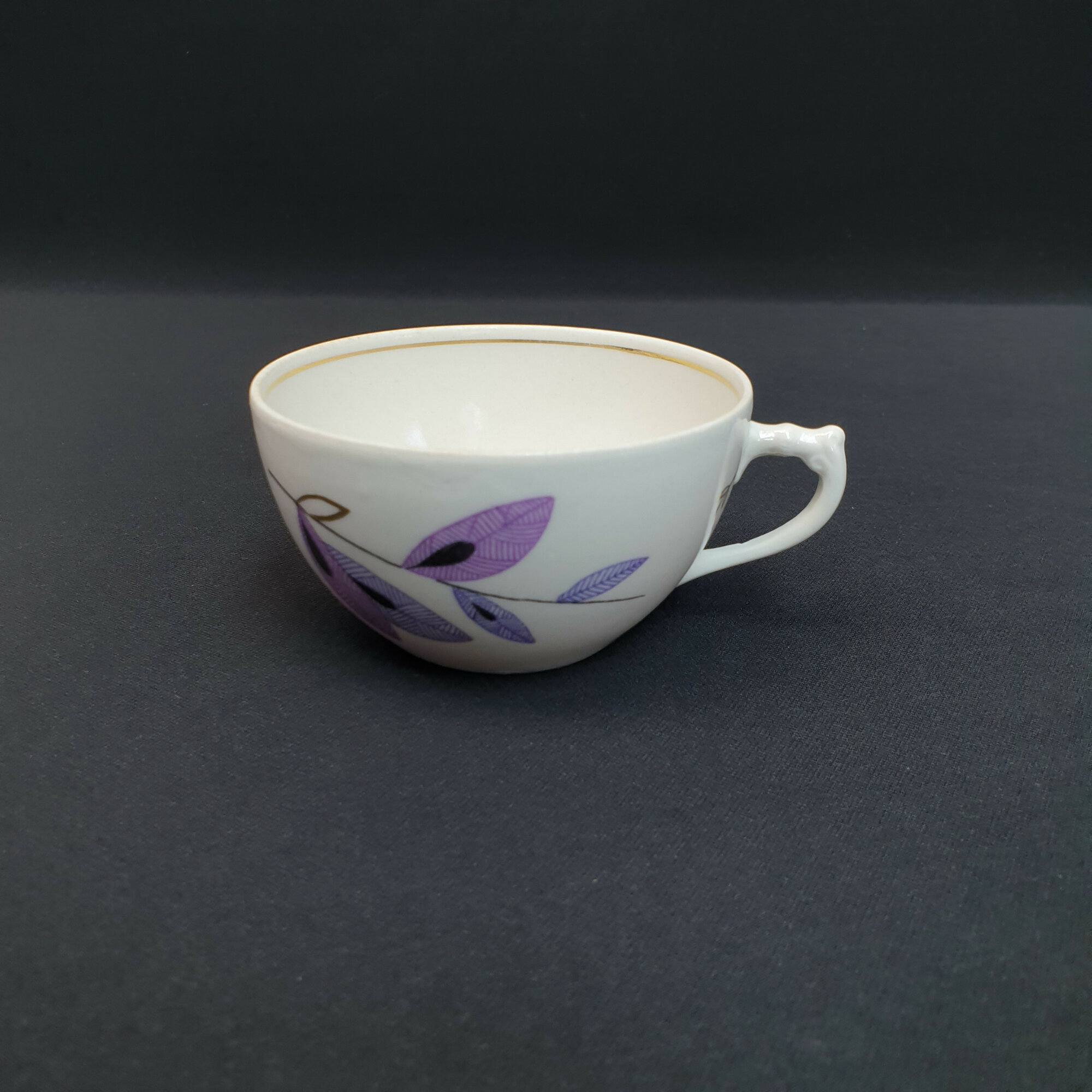 Винтажная чашка Дулево 1952 г, фарфор деколь золочение 200 мл, СССР