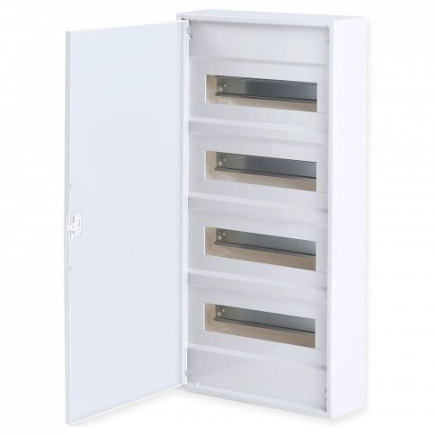 N48-ALFA W, Щит навесной, 4 ряда, 48+8 мод, белая дверца, IP40