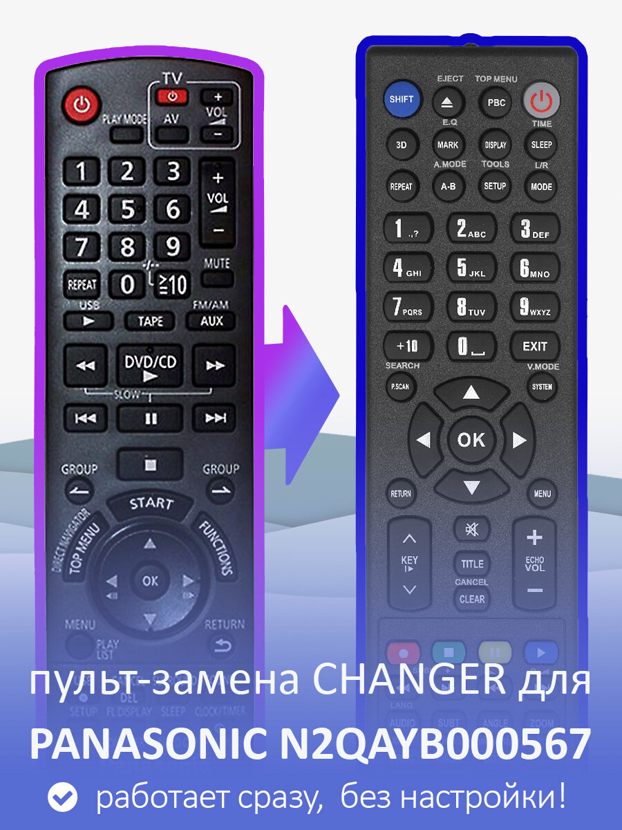 Пульт-замена для PANASONIC N2QAYB000567