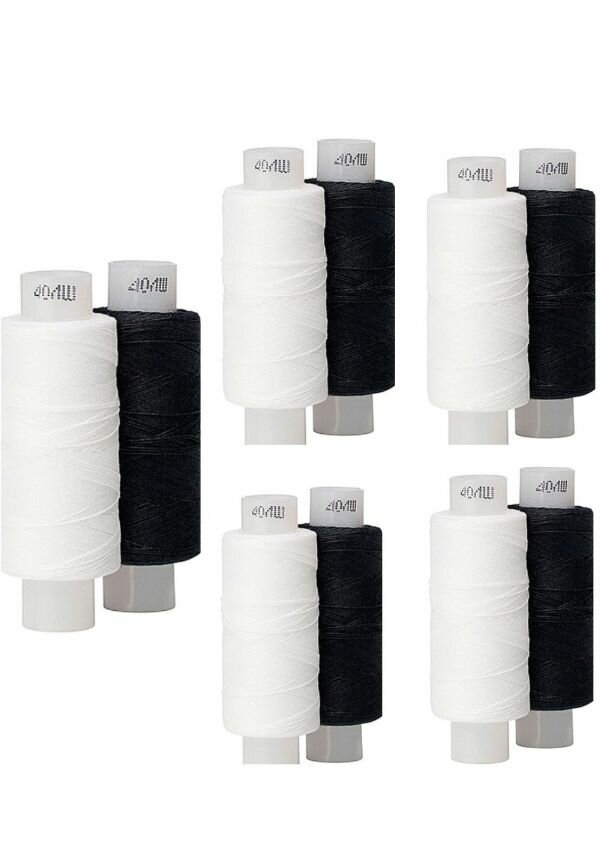 Черные и белые нитки 40-ка 10 шт