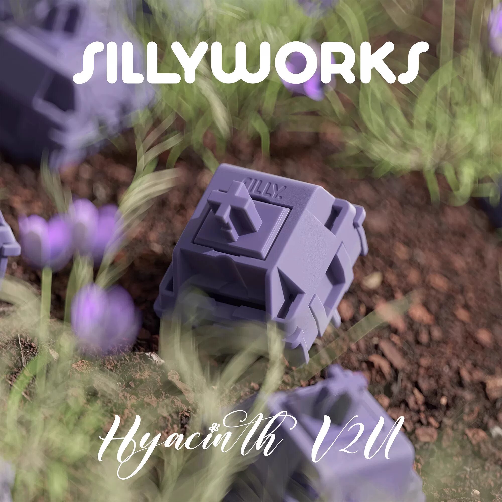 Windflower V2U Full Purple Linear Switch Mechanical Keyboard, 70 Keys, Canned + Keycap Puller