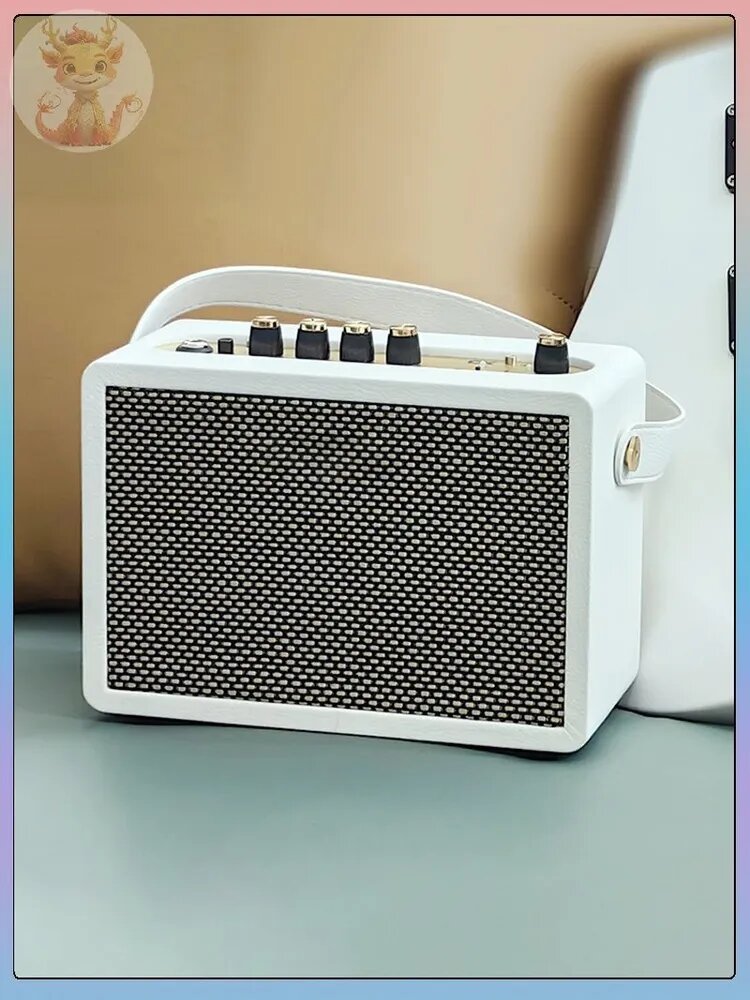 Комбоусилитель Dekarle iG-10pro для электрогитары, белый, портативный, для дома и улицы — фото 1