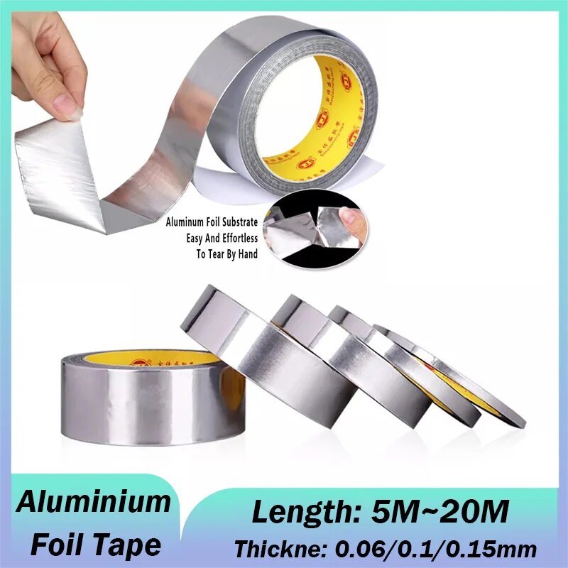 Термостойкая алюминиевая фольга, лента 30/50мм 50mm, 0.15mm, 20M