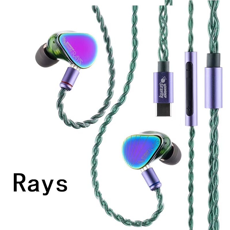 Проводные наушники Moondrop Gravity Rays , с микрофоном, USB Type-C, фиолетовый