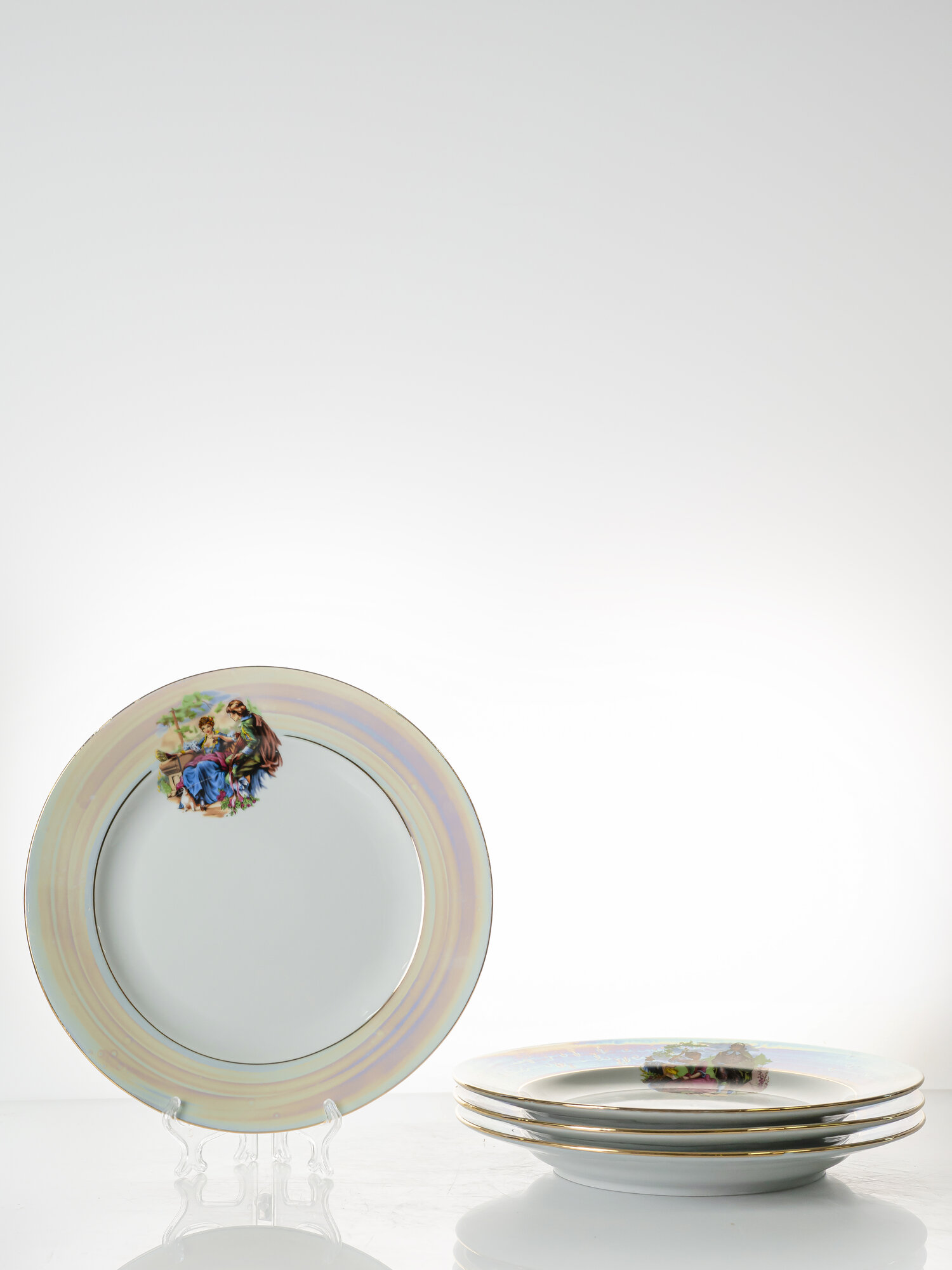 Набор фарфоровых тарелок мелких 240 мм "Мадонна" 4 шт, ф. Идиллия, Добрушский фарфоровый завод