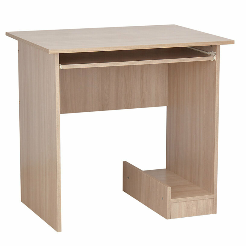 Стол компьютерный Polini Home Vector 110, с выдвижной полкой, ясень шимо светлый