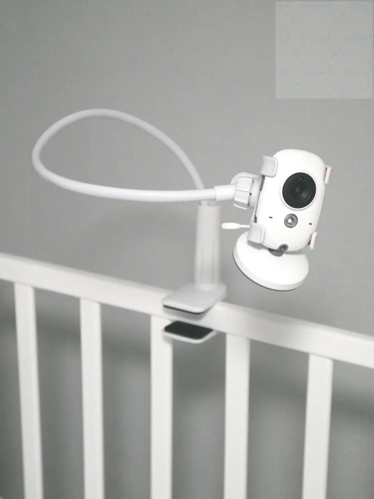 Многофункциональный гибкий кронштейн для камеры телефона / мини - планшета шириной 10 сантиметров. Белый. Длина 75 сантиметров.