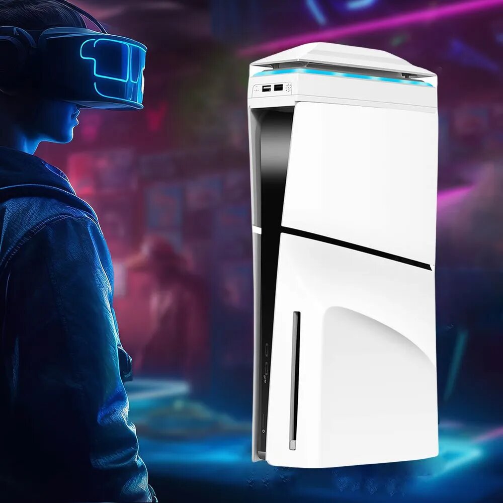 Кулер для PS5 Slim, светодиодная подсветка, регулировка скорости (3 уровня), улучшенное охлаждение
