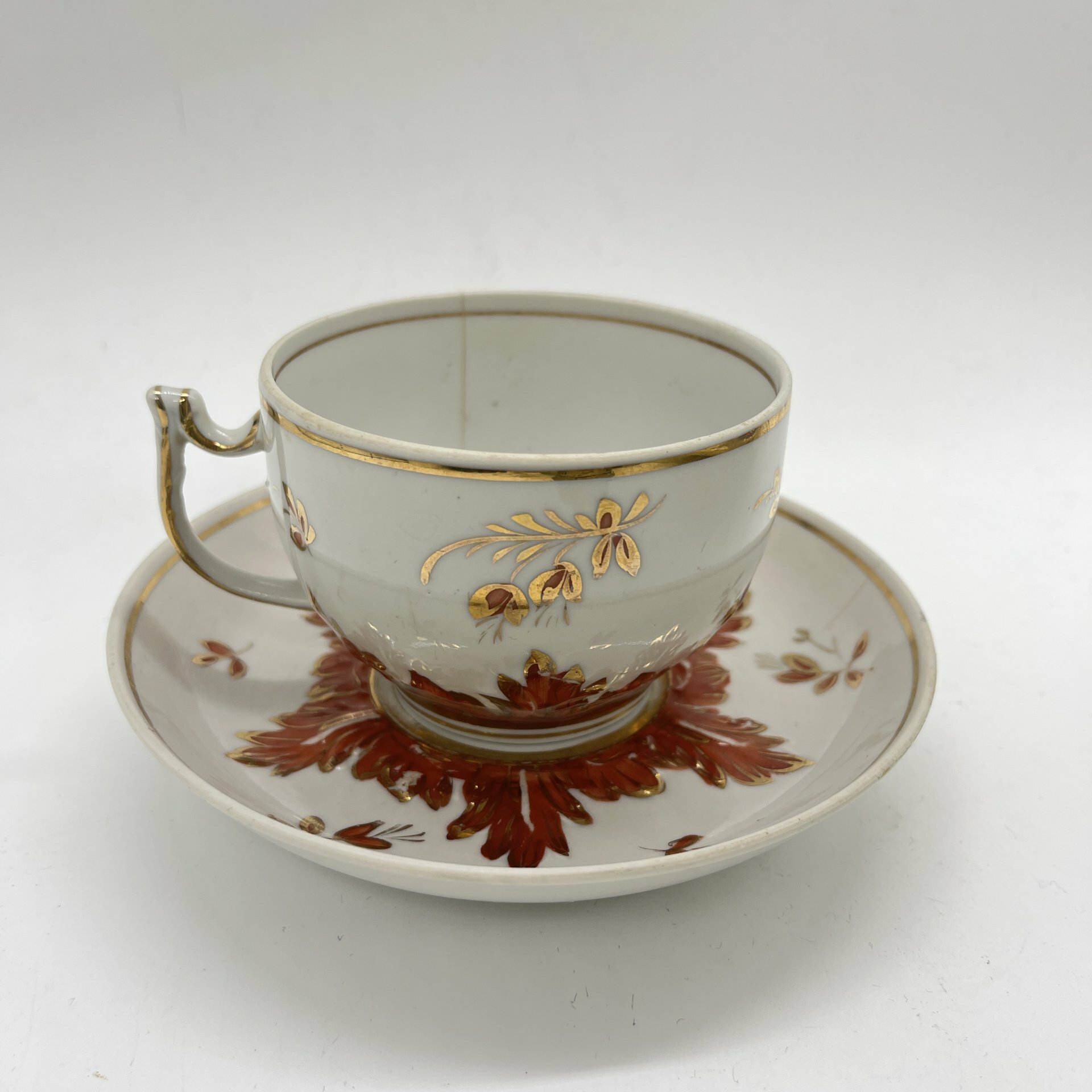 Чайная пара "Барбарис", автор Е. П. Смирнов, фарфор, роспись, золочение