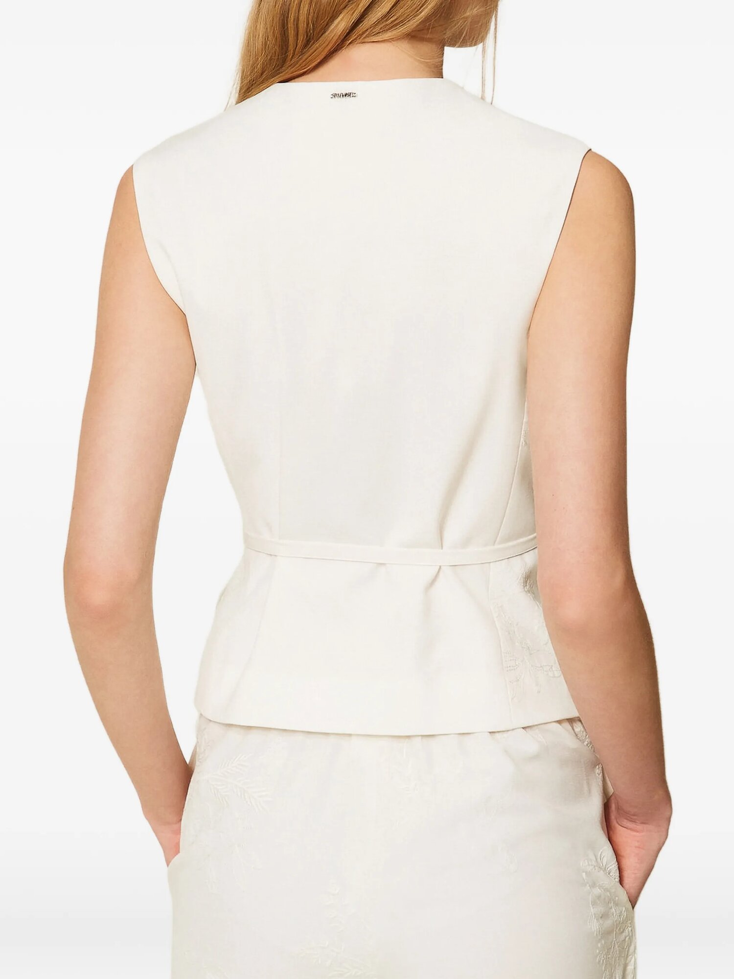 Пальто Twinset Milano Belted waistcoat, размер 48, white — фото 1