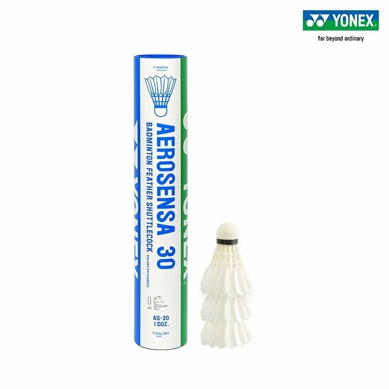 Воланы YONEX AS30, для бадминтона, натуральное гусиное перо, 12 штук