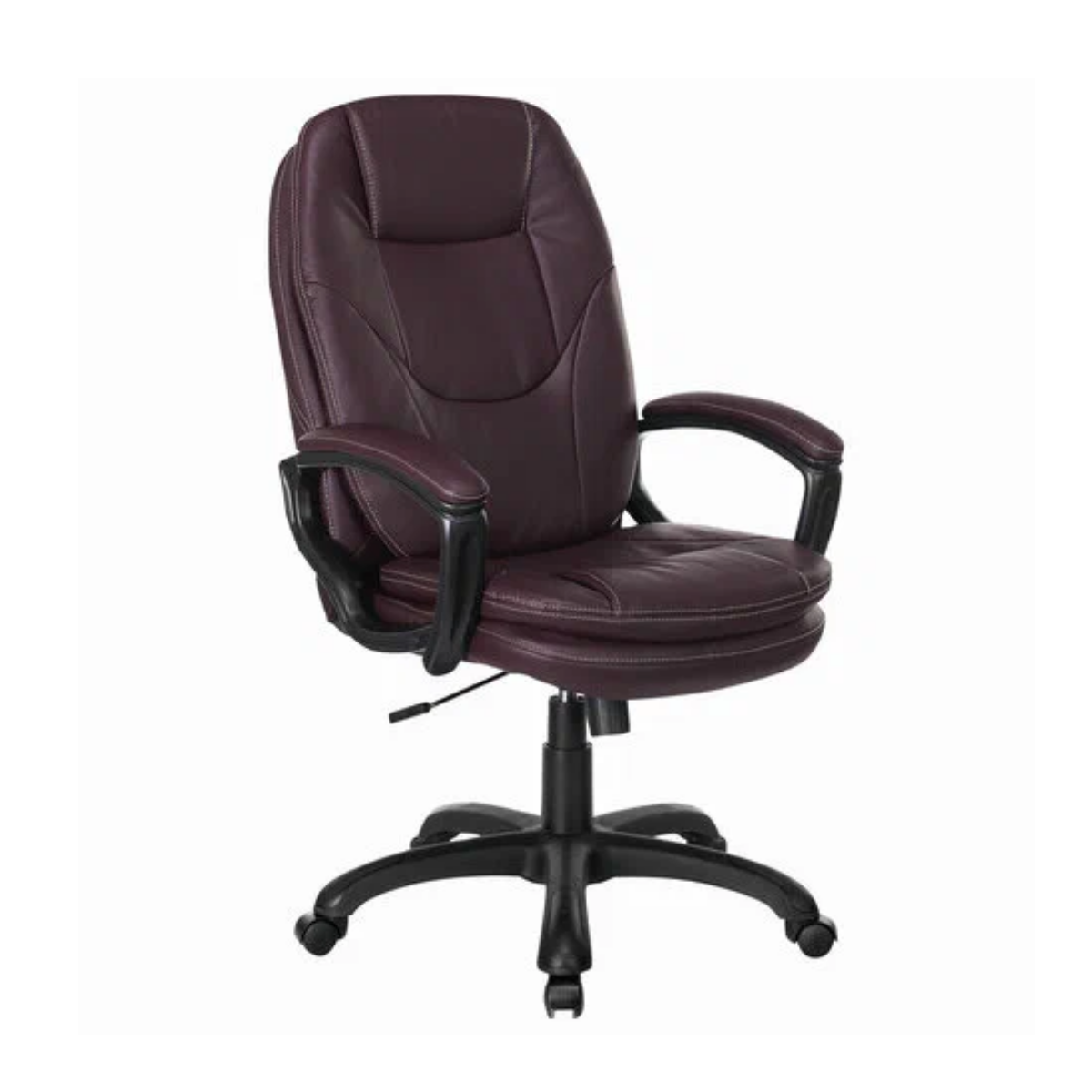 Кресло офисное Brabix Trend EX-568 коричневое экокожа, выдерживает до 120 кг, Топ-ган