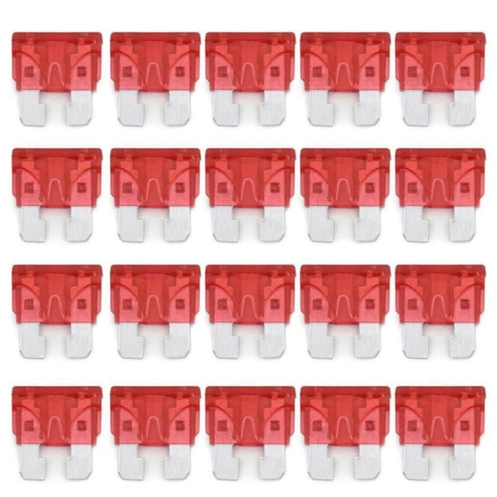 Набор автомобильных предохранителей 20 шт 10A Standard, ножевые предохранители из цинкового сплава для авто, грузовиков, мотоциклов