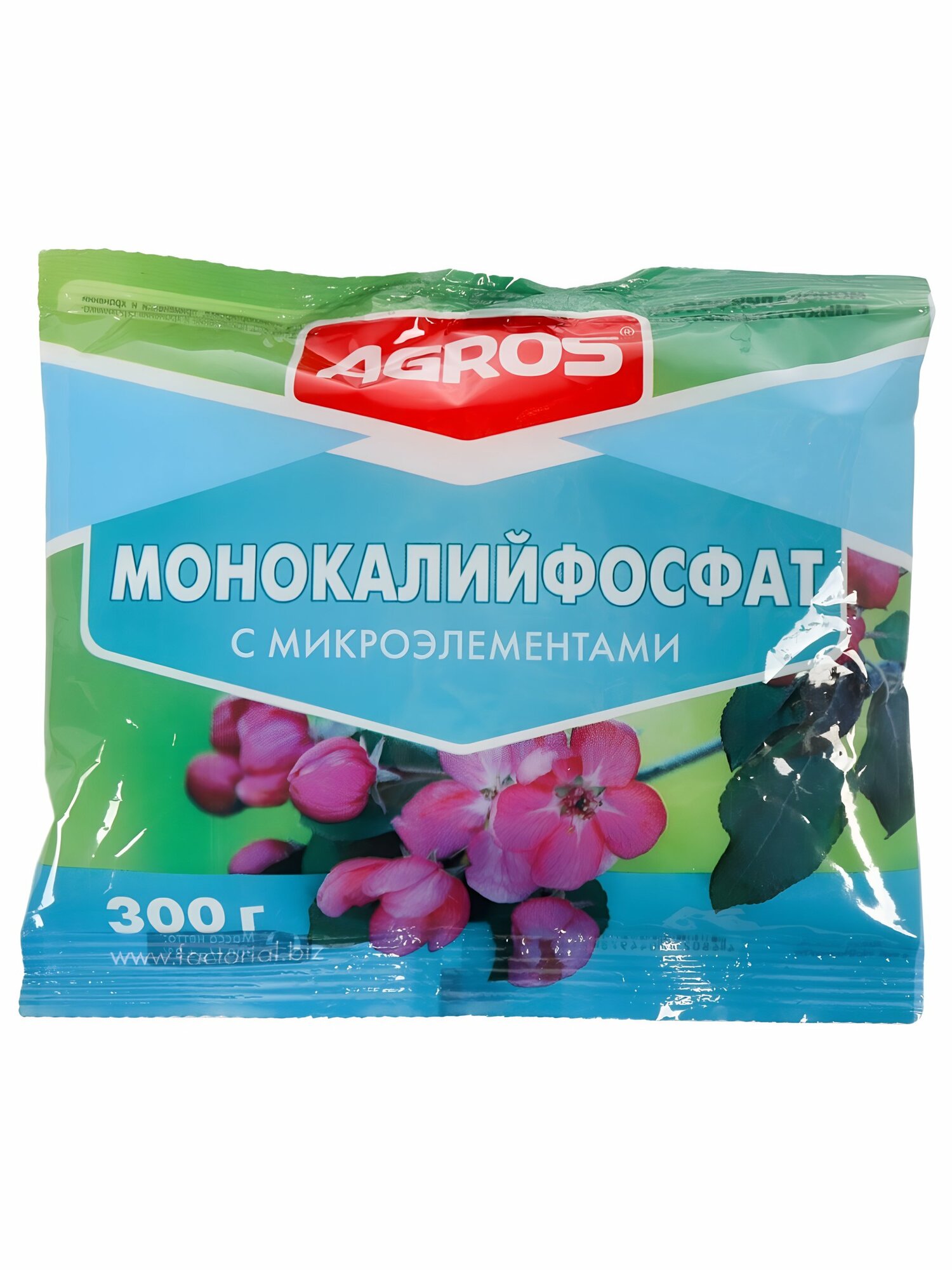 Удобрение Монокалийфосфат Agros 300 г — эффективная фосфорно-калийная подкормка для активного роста растений в саду и огороде.