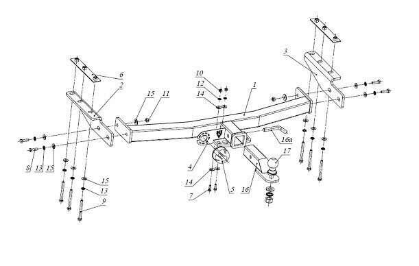 Фаркоп с элект. Smart, на Тагаз Road Partner FA 0474-E (с 2008 г. в.) (паспорт и сертификат в комплекте) Бизон
