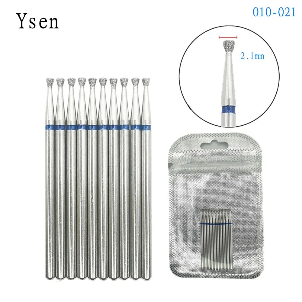 Набор алмазных фрез Ysen для маникюрного сверла 10 шт 010-021M