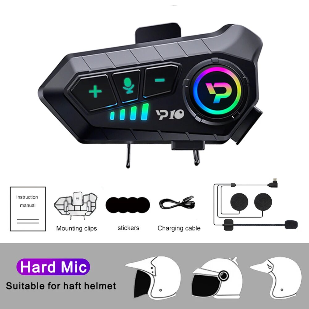 Bluetooth-гарнитура для мотошлема с Hard Microphone