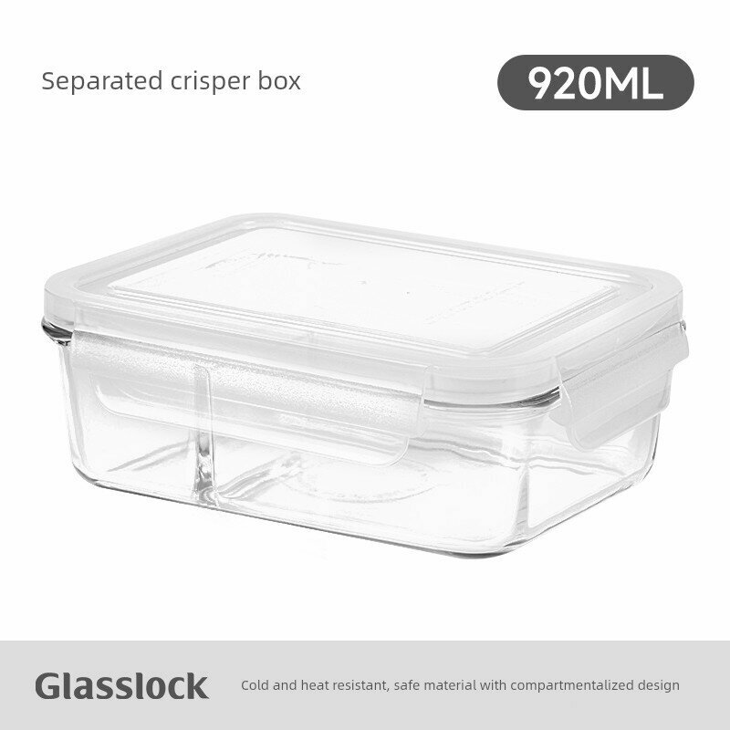 Glasslock контейнер с двумя отделениями 920 мл герметичный для закусок на кухне хранение в холодильнике
