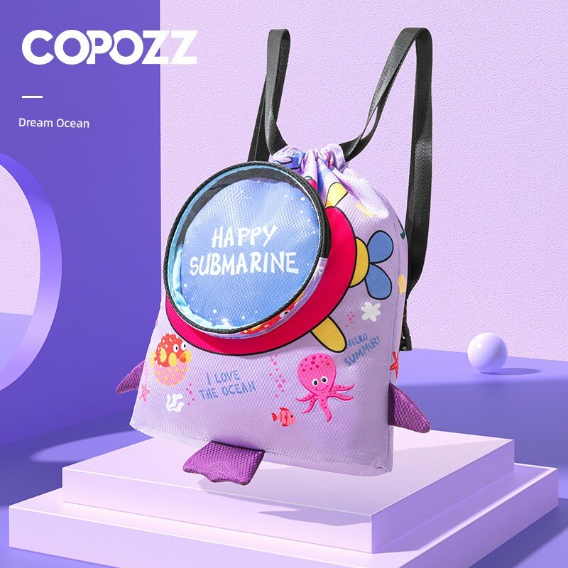 Детская сумка для плавания COPOZZ, водонепроницаемая сумка с разделением на сухую и влажную зоны, пляжный рюкзак для